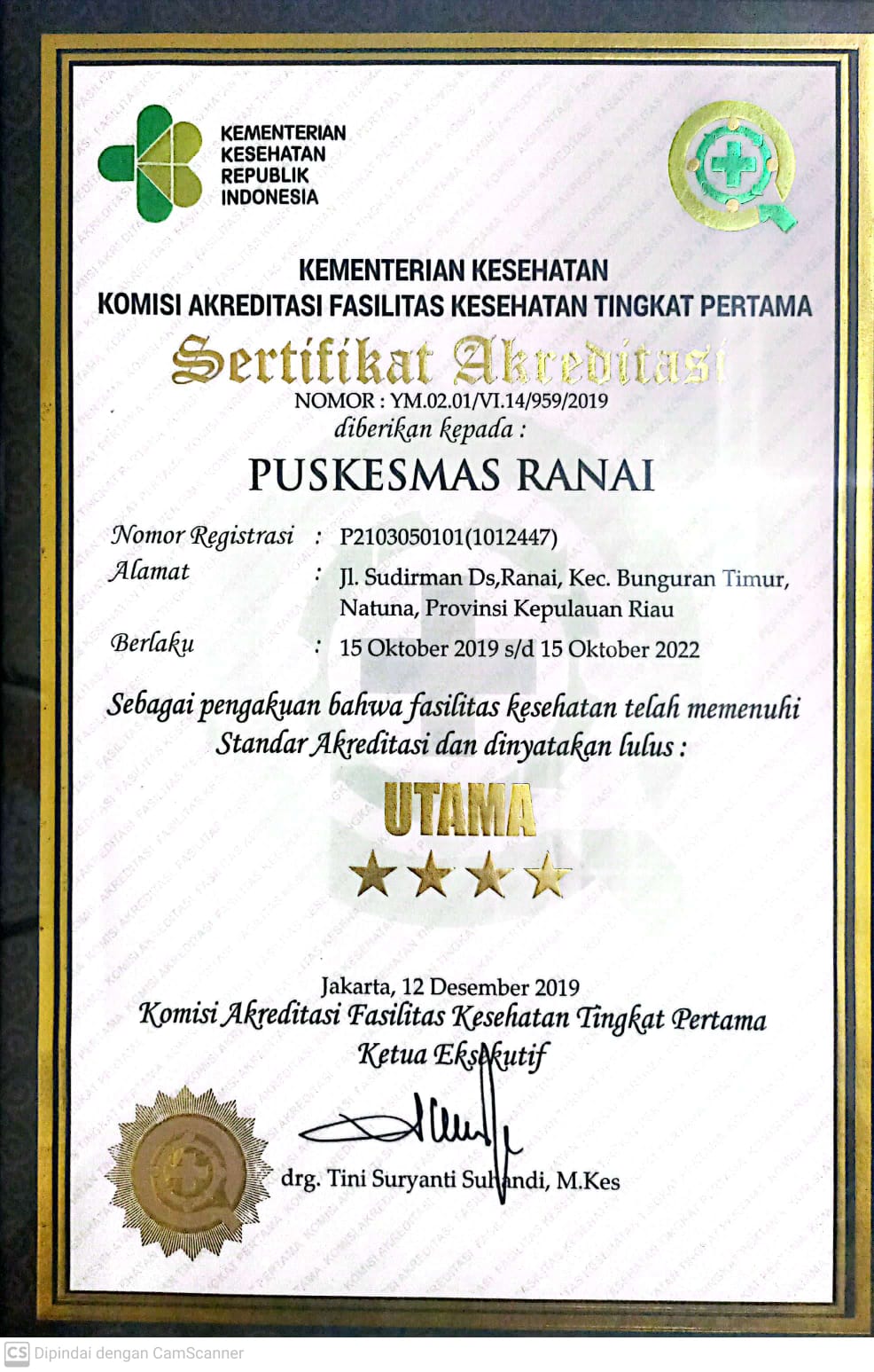 Indeks Persepsi Kualitas Layanan Ipkp Uptd Puskesmas Ranai 2024 2025